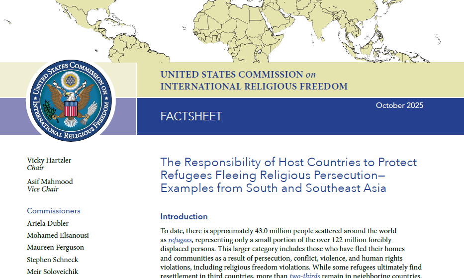 USCIRF Releases Report on Refugees Fleeing Religious Persecution | USCIRF